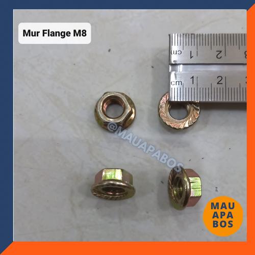 Jual Mur Flange M8 / Nut Flange M8 P1.25 K12 Kuning - Kab. Sidoarjo ...