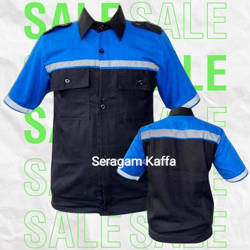 Jual Wearpack Safety Seragam Kerja / Bengkel kombin lengan pendek biru ...