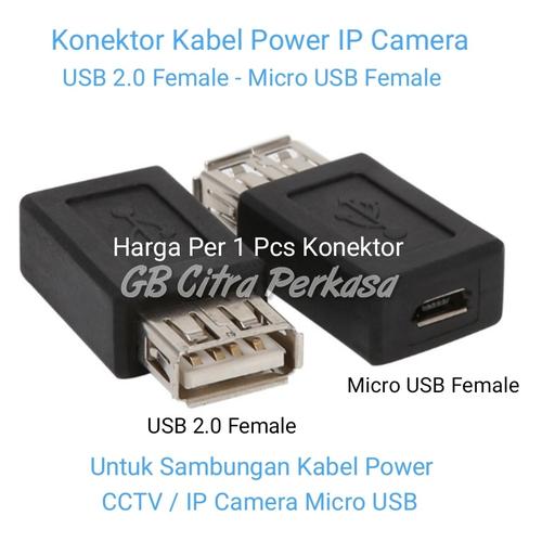 Jual Konektor Sambungan Kabel Power IP Camera CCTV USB Ke Micro USB ...