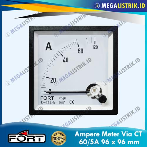 Jual Fort Ampere Meter 60/5A 96X96 FT-96A / Panel Meter Via CT 60A / 60 ...