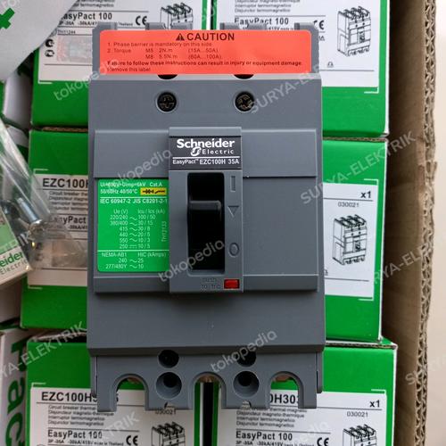 Jual MCCB MCB SCHNEIDER EZC100H3035 EZC100H 3P 3PHASE 35A 35 A Amper 30kA - Jakarta Pusat ...