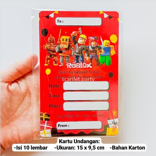Jual KARTU UNDANGAN ULTAH ROBLOX HBD HAPPY BIRTHDAY INVITATION ULANG ...