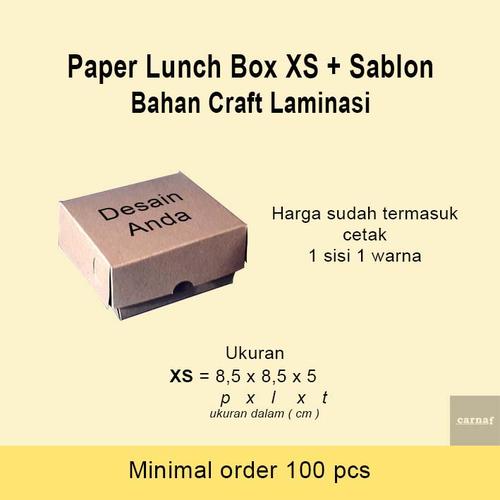 Jual Paper Lunch Box / Box Makanan / Craft / Kraft XS Custom Cetak ...