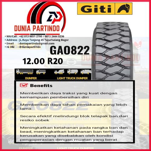 Jual BAN Truck dan Bus 12.00 R20, GITI GA0822 , Chat Untuk Diskon Harga ...