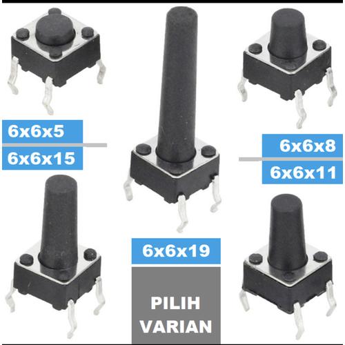 Jual Push button micro switch 4 pin 6x6mm - 6x6x8 - Kota Denpasar ...