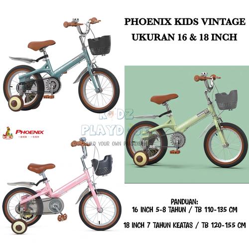 Jual Sepeda Anak PHOENIX Vintage 16 dan 18 Inch Pink [READY STOCK ...