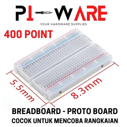 Jual Breadboard 400 Lubang Point Project Bread Board Solderless ...