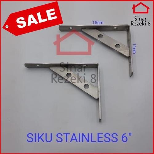 Jual 6" inch 15 cm Siku STAINLESS Bracket Ambalan Dinding Penyangga Rak - Kota Surabaya - TOKO ...