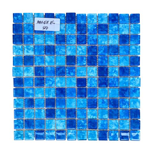 Jual Mozaik Dekorasi Dinding Dapur Marble Blue Briliant Glass Mosaic ...