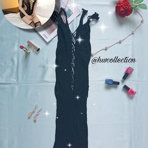 Jual Lingerie Body Stocking Dress Sexy Hollow Black - Biru - Kota ...