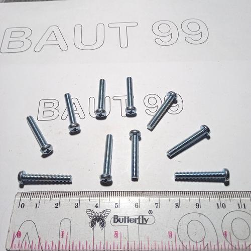 Jual 10 Pcs Baut Jp M4 x 25 / Sekrup / Skrup Jp M4 x 25 Galvanis - Kab ...