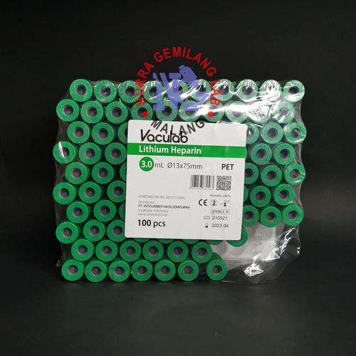 Jual Tabung Vacutainer Heparin 3ml Hijau Isi 100 Pcs Per Pack - Kota ...