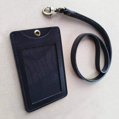 Jual gantungan ID card kulit sapi asli id card holder name tag - Kab ...