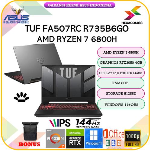 Promo ASUS TUF FA507RC R735B6GO RTX3050 RYZEN 7 6800H 8GB 512SSD W11 ...