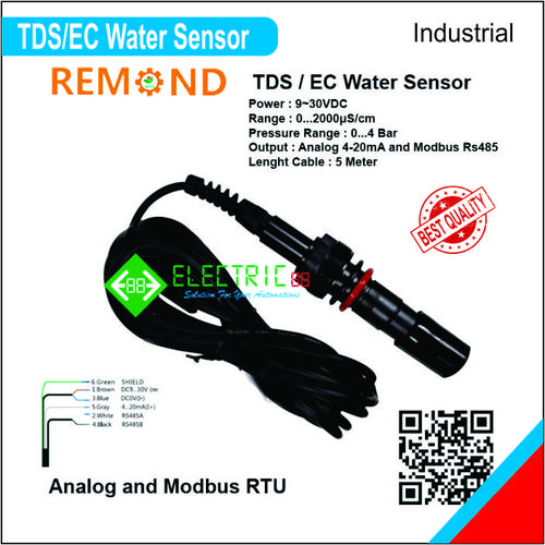 Jual TDS EC Water Sensor Signal Output Analog 4-20mA & Modbus Rs485 ...
