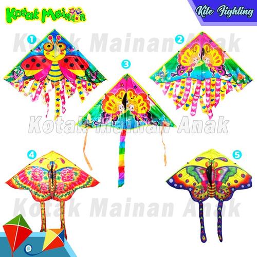 Jual Mainan Anak Layangan Terbang Layang Layang Hias Karakter Random ...