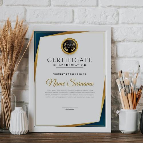 Jual FRAME SERTIFIKAT A4 CM MOTIF MINIMALIS WARNA HITAM PUTIH - White ...