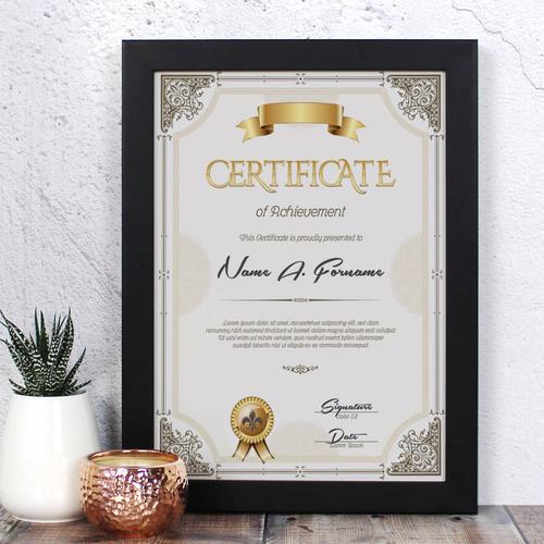 Jual FRAME SERTIFIKAT MEDALI HAMPERS MOTIF MINIMALIS WARNA HITAM PUTIH ...