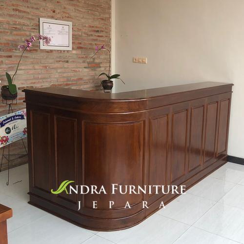 Jual meja reception, meja penerima tamu, meja kantor kayu jati ...