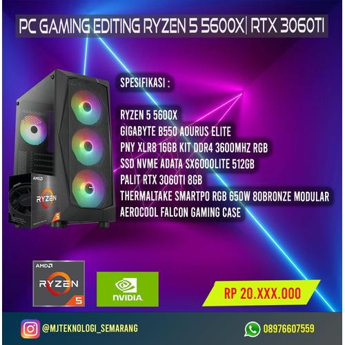 Jual PC Gaming Render Ryzen 5 5600X | 16GB DDR4 | RTX 3060Ti | NVME ...