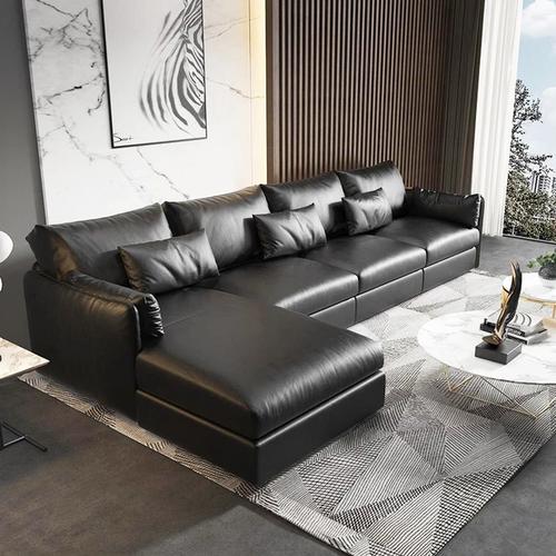 Jual Sofa Letter L Kulit Warna Hitam Super Mewah Elegant Kualitas ...