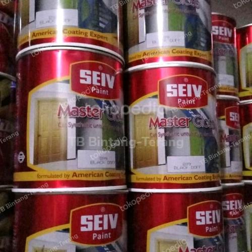 Jual CAT MINYAK BESI KAYU SEIV MASTER GLOSS 0.8 LITER WARNA HITAM DOFF ...