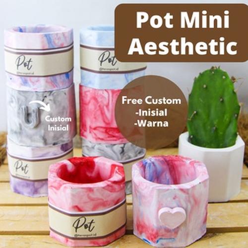 Jual Pot Mini / Pot Aesthetic Marble / Tempat Lilin aromaterapi ...
