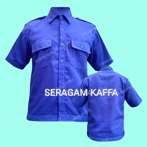 Jual Seragam Kasual Polos Seragam Kerja seragam Lengan pendek biru BCA ...
