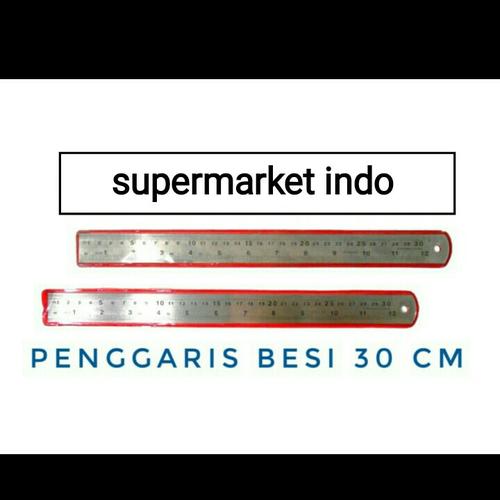 Jual Penggaris Besi 30cm Mistar Stainless Steel Ruler 12" - Jakarta Barat - supermarket indo ...