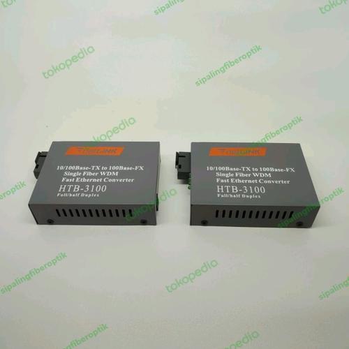 Jual HTB-3100 25km single fiber mode transeiver optical media converter ...