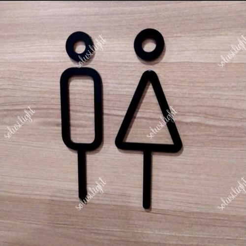 Jual Toilet Sign Minimalis Logo Toilet Pria Wanita Akrilik Sign Custom ...