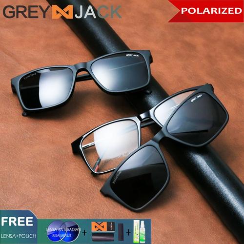 Promo Grey Jack Kacamata Clip On Polarized Anti UV 2in1 Tr90 Bisa Minus ...