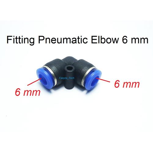 Jual FITTING PU L 6 mm | Fitting Pneumatic elbow 6 mm | fitting PV 6 mm ...