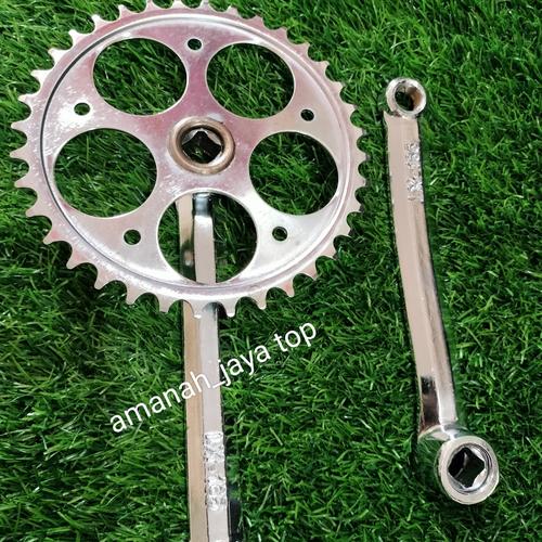 Jual Gear depan sepeda crank set single speed 36 T (As Kotak) chrome ...