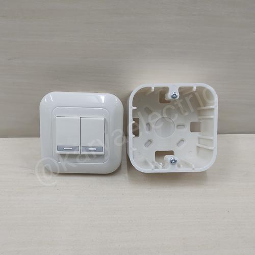 Jual SAKLAR DOUBLE SERI PANASONIC OUTBOW TEMPEL SET ORIGINAL - Jakarta ...