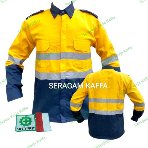 Jual COD Wearpack Safety Seragam Kerja Baju kombi Lengan Panjang Kuning ...