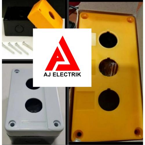 Jual TAB Box Push Button 3Hole Putih / Control Box 3Lubang Kuning 22mm ...