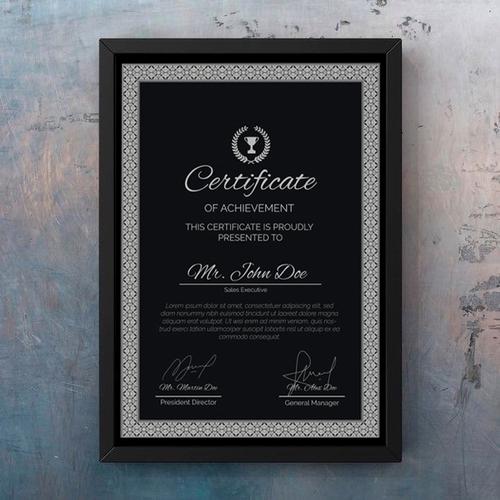 Jual FRAME SERTIFIKAT A4 BINGKAI MOTIF MINIMALIS WARNA HITAM PUTIH ...