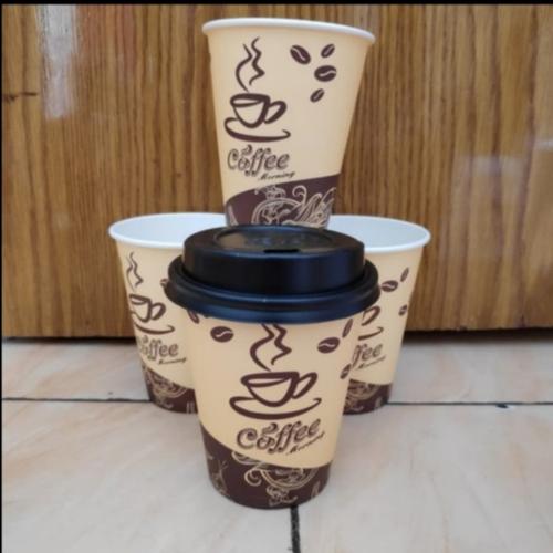 Jual gelas kopi + tutup paper cup, gelas kopi panas plastik, gelas kopi ...