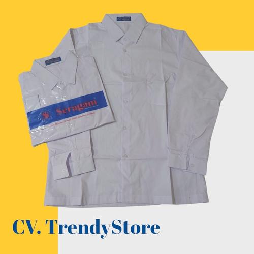 Jual BAJU SERAGAM SEKOLAH SMP SMA POLOS PUTIH LENGAN PANJANG MEREK ...