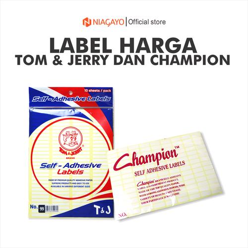 Jual Label Harga Stiker Nama Undangan Champion Isi 7 Tom Jerry Isi 10 ...