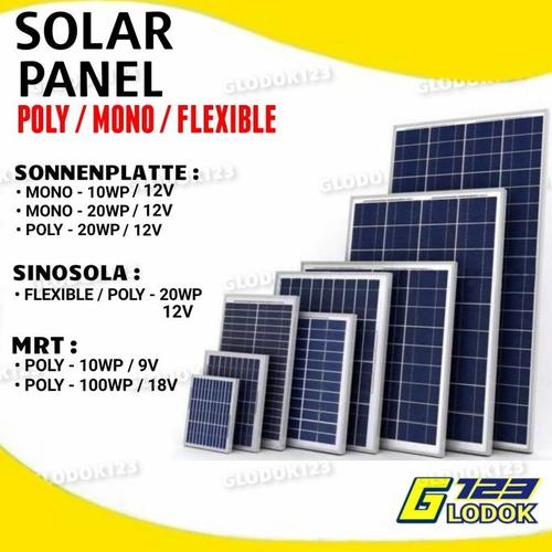 Jual Solar Panel Cell Tenaga Surya Mono Poly Flexible 10WP 20WP 100WP ...
