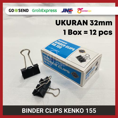 Jual Binder Clips KENKO No. 155 / Clip Hitam / Klip Jepit Kertas [isi ...