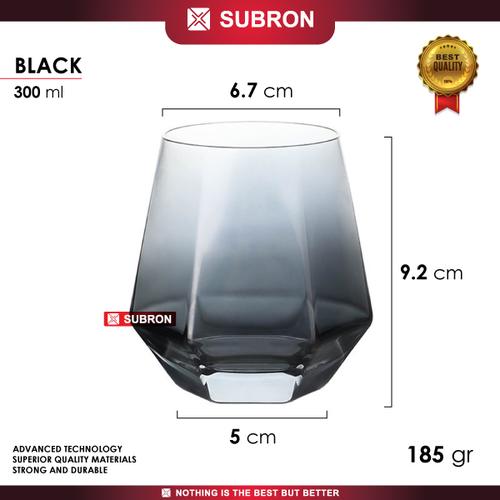 Jual SUBRON Gelas Kaca Whiskey Diamond 300ml Elegant Octagonal Glass ...