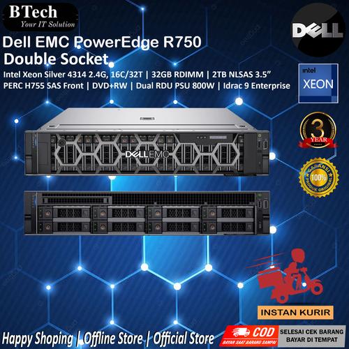 Jual Dell Server PowerEdge R750XS R750 XS Xeon Silver 4314 32GB 2TB 3YR ...