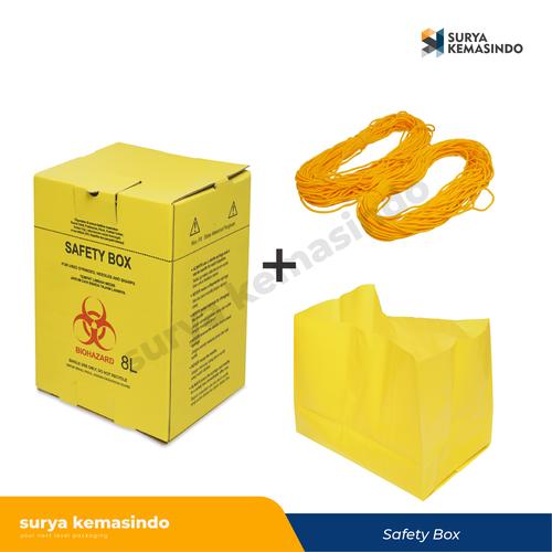 Jual Safety Box 8 Liter (Tali + Inner Plastik) / Tempat Sampah Medis ...