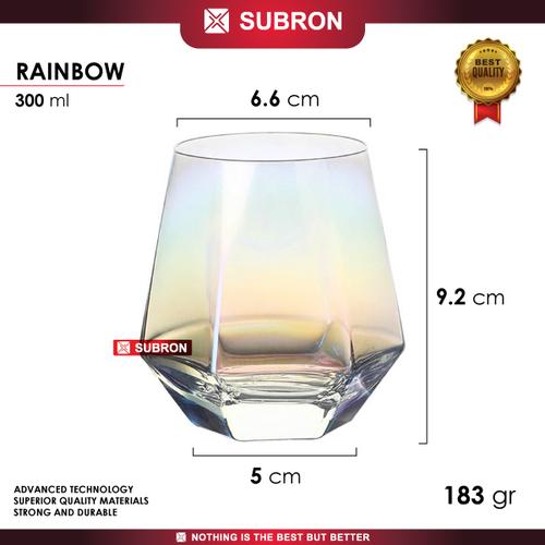 Promo SUBRON Gelas Kaca Whiskey Diamond 300ml Elegant Octagonal Glass ...