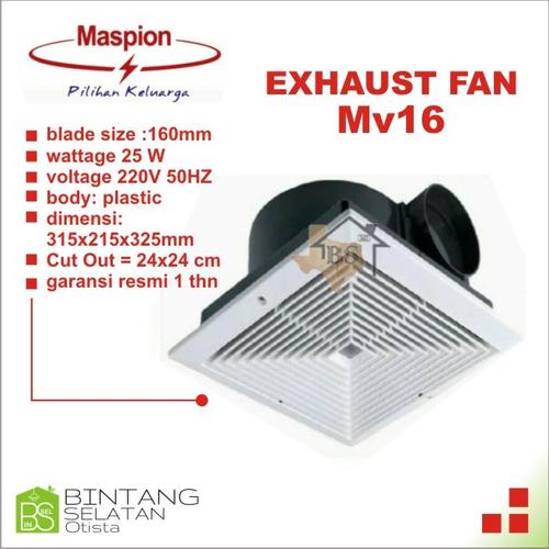 Jual Maspion EXHAUST FAN MV16 / VENTILATING MV 16 plafon - MV16 - Kota ...