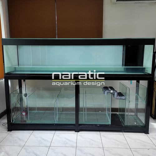 Jual Aquarium jumbo 250x60x60 12mm & rak holo 4x6 set sump filter ...