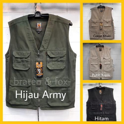 Jual Rompi Kanvas Oblong/Rompi Outdoor/Rompi Mancing - Putih Krem, M ...